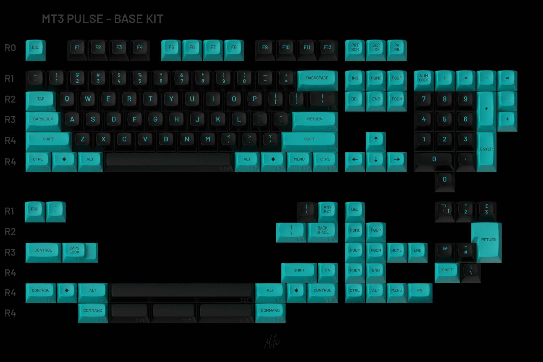 Drop + MiTo GMK Pulse Custom Keycap Set | Doubleshot ABS Custom Keycaps | Drop